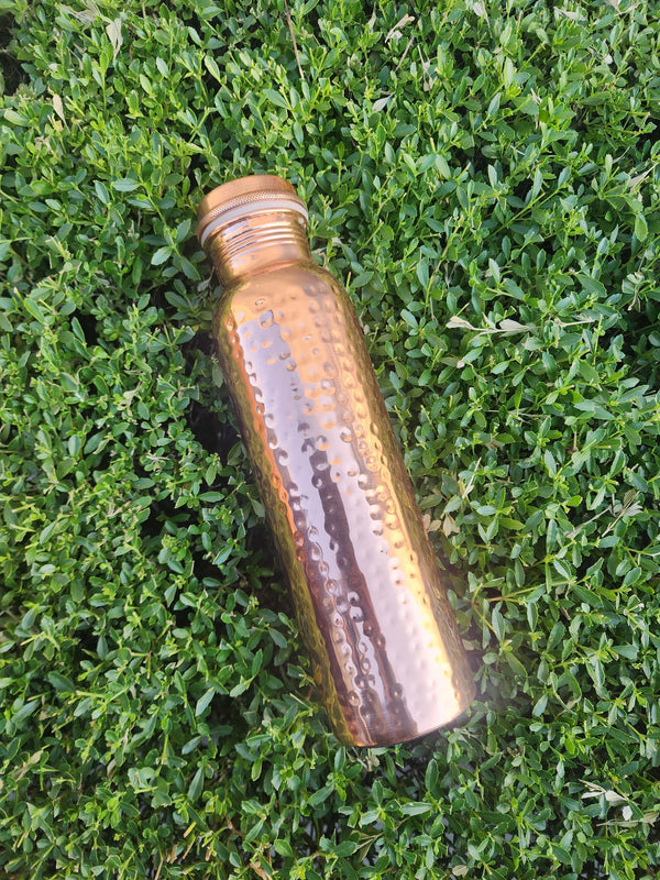 Mirror Finish Dimple Copper Water Bottle (900 ml) – Just Copper